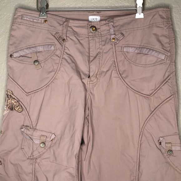 Cache | Pants & Jumpsuits | Cache Embroidered Brown Cargo Style Pants ...